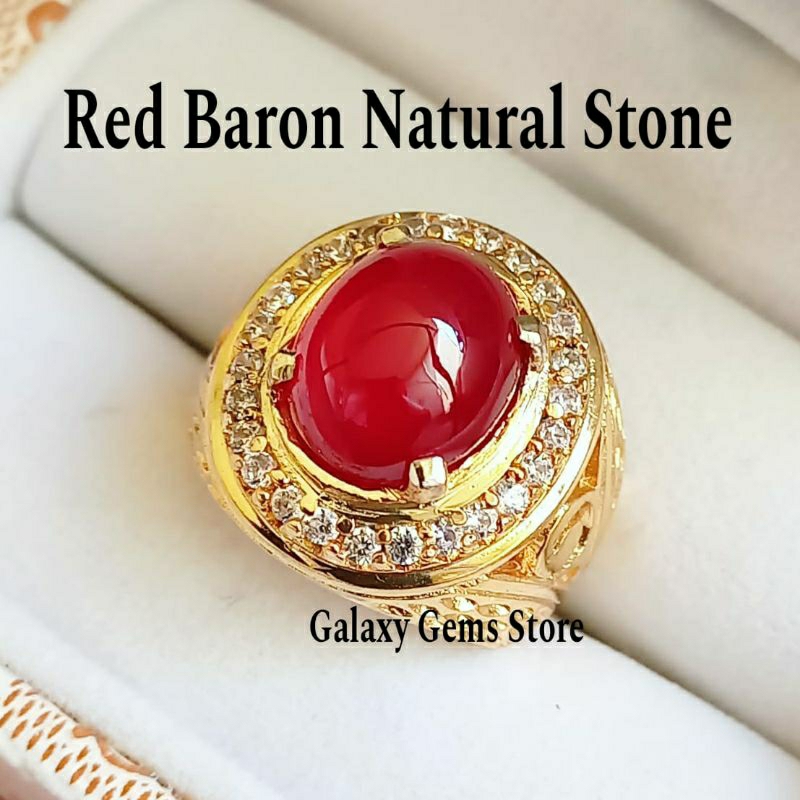 Elegant Luxury Red Baron Stone Ring | Shopee Malaysia