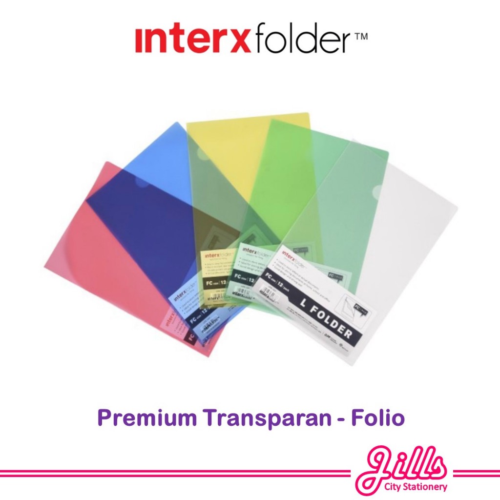 Interxfolder Map Thick Clear Plastic F4 (Folio) / Map L FC (1 Pack ...