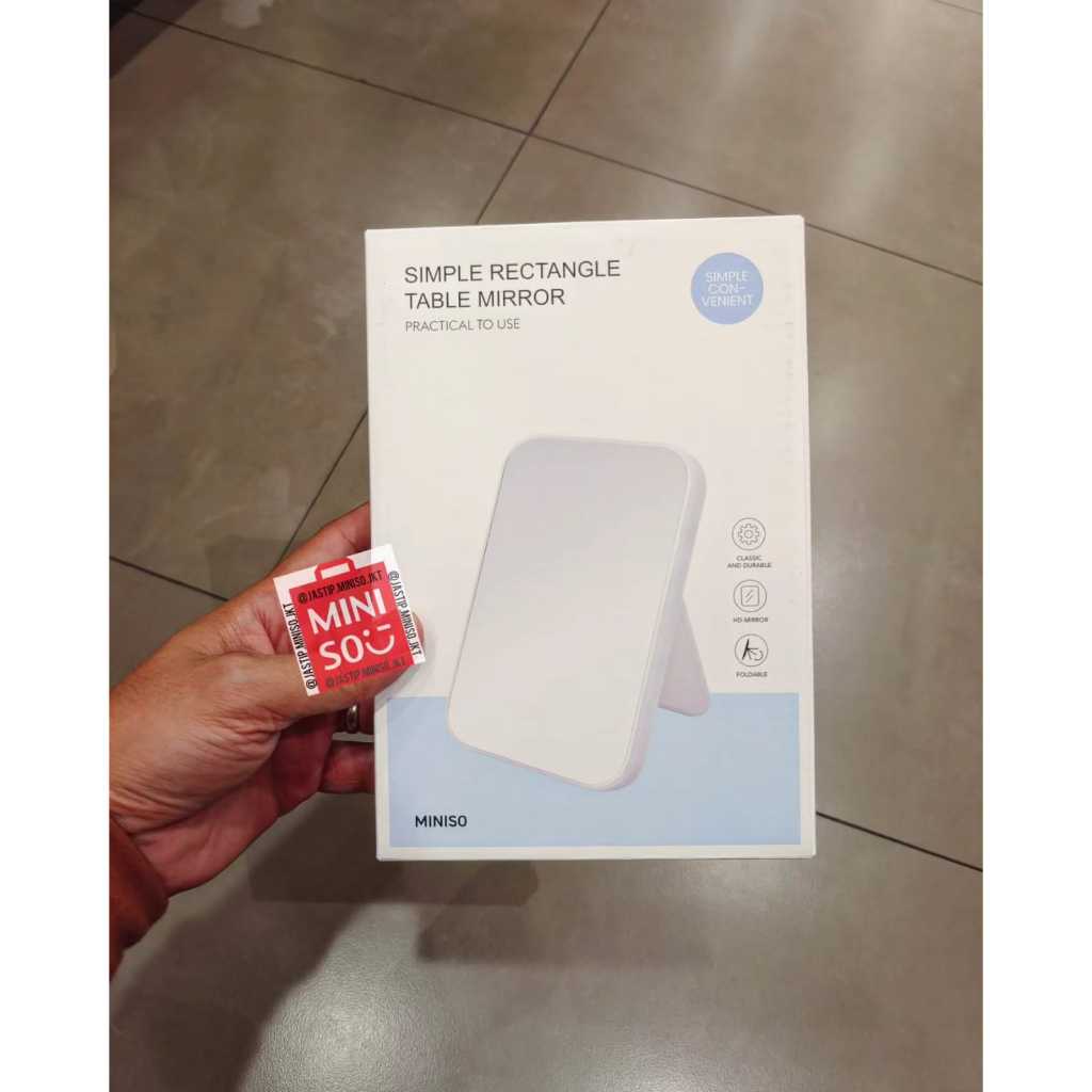 Miniso Table Glass / Simple Rectangle Table Mirror (14.7x21.6cm ...