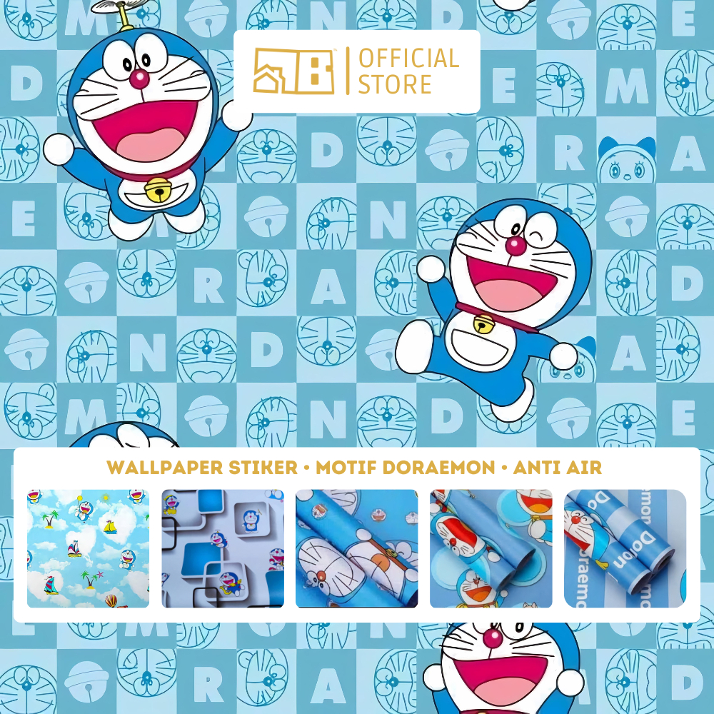 [9 Motif] Wallpaper Sticker Wall Doraemon & Cartoon Motif 8m x 45cm ...