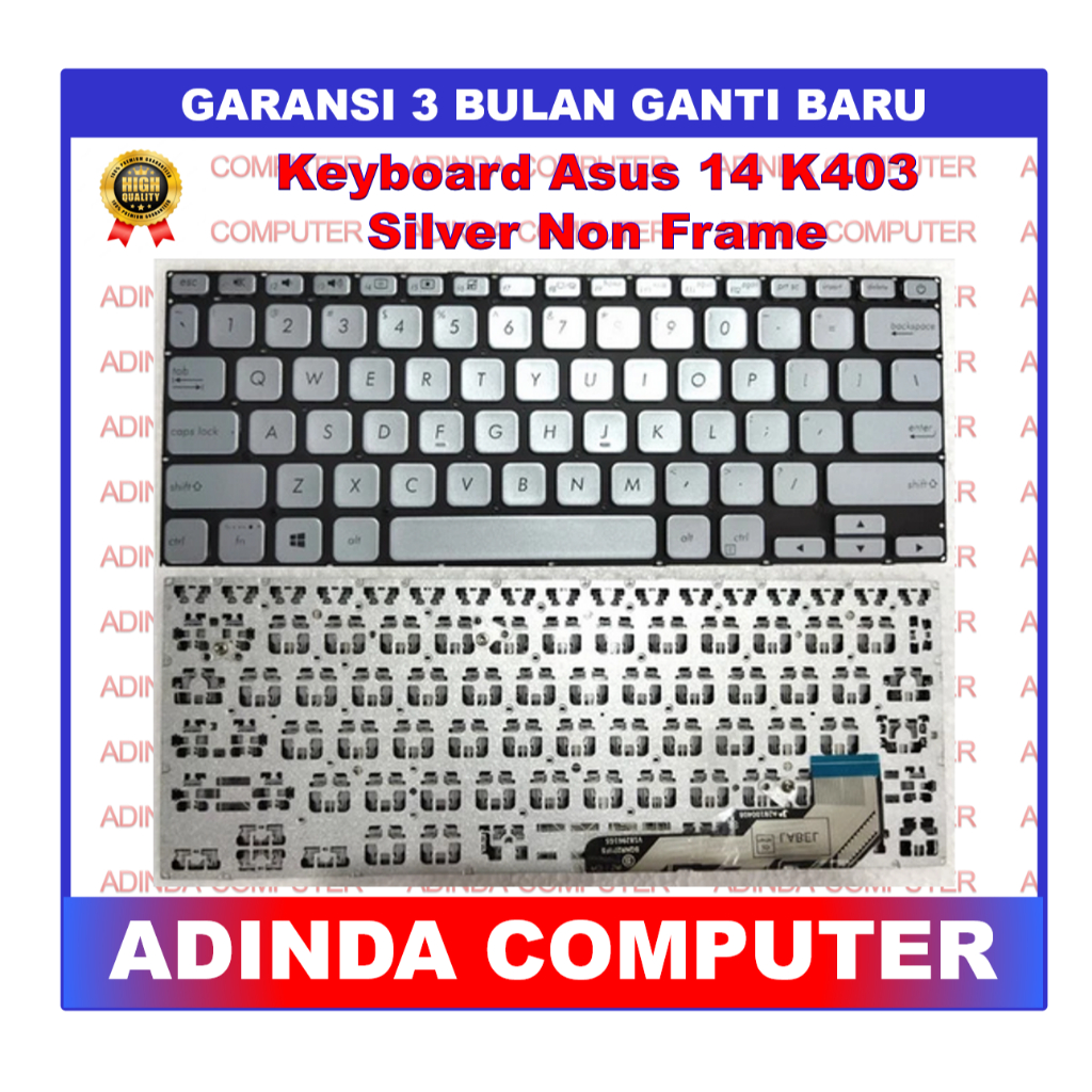 Asus Vivobook Ultra 14k403 A403 A403f A403fa Silver Non Frame Keyboard ...