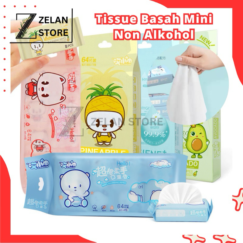 Travel Character Mini Wet Tissue/Alcohol Free Baby Tissue/Travel Tissue ...