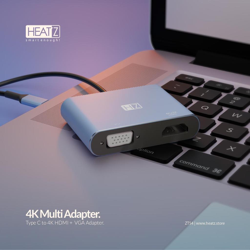 Zt54 4K Multi Adapter from HEATZ! Type C to 4K HDMI to VGA | Shopee ...