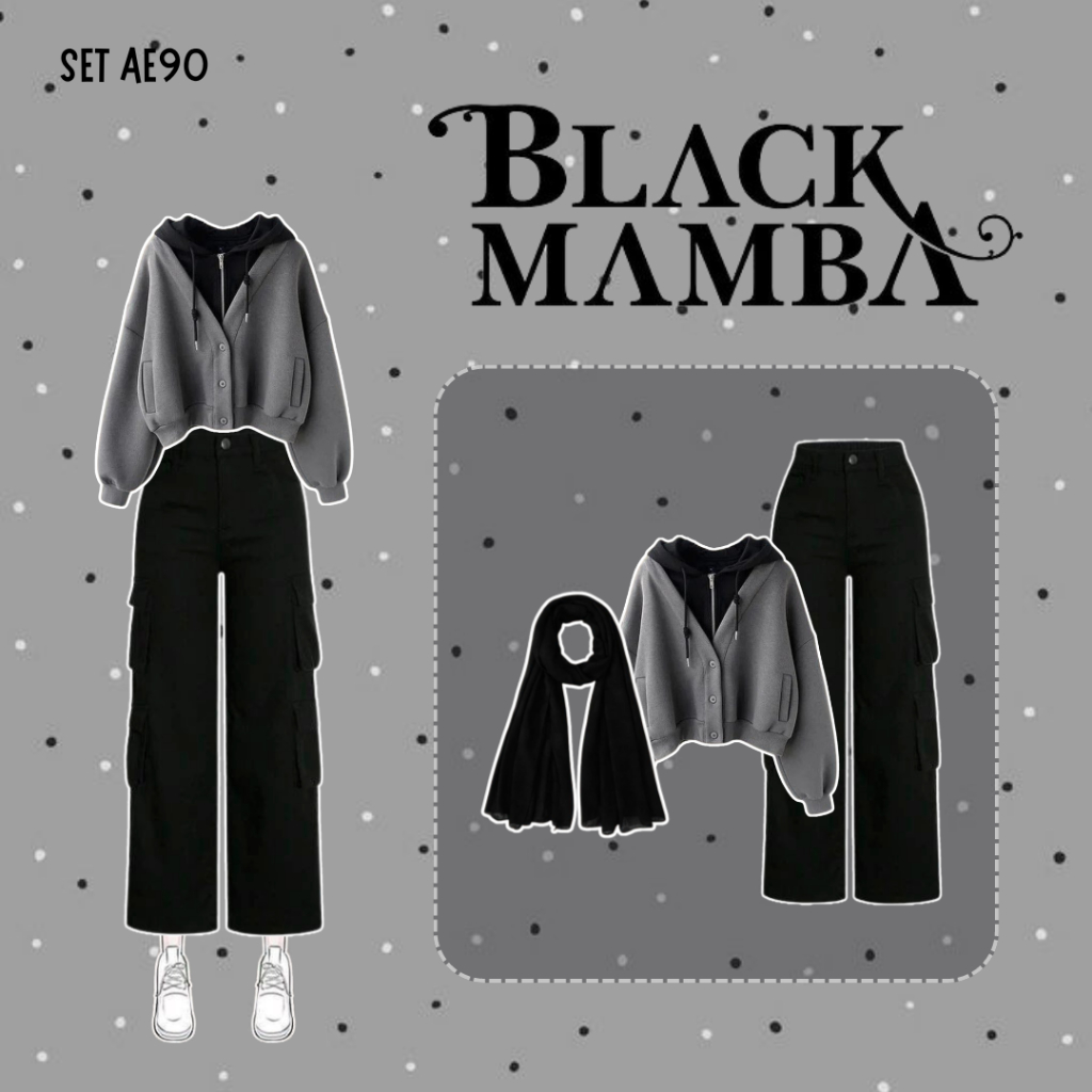 3 IN 1 One SET Korean Style Cewe Mamba Cool Contemporary Suit Hodie ...