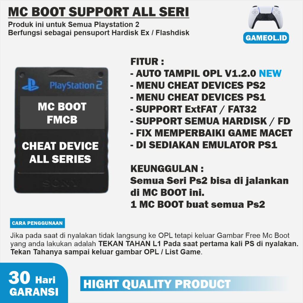 MEMORY FMCB MC BOOT ALL PS2 SERIES CAN BE USED FOR ALL PS2 IN 1 MC BOOT ...