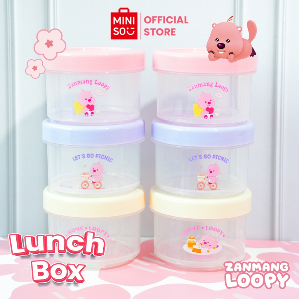 Miniso x ZANMANG Loopy Collection Lunch Box Bento Box 3-Piece Set Lunch ...