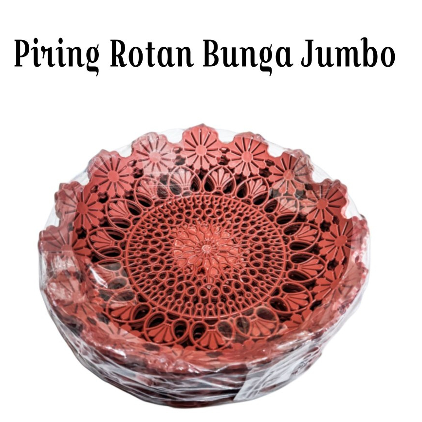1 dozen JUMBO plastic flower rattan plates with a diameter of 25cm ...