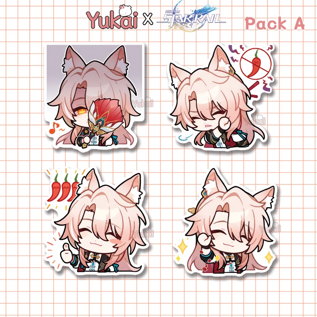 Premium Jiaoqiu Honkai Star Rail (HSR) Pack Stickers, Waterproof Anime ...