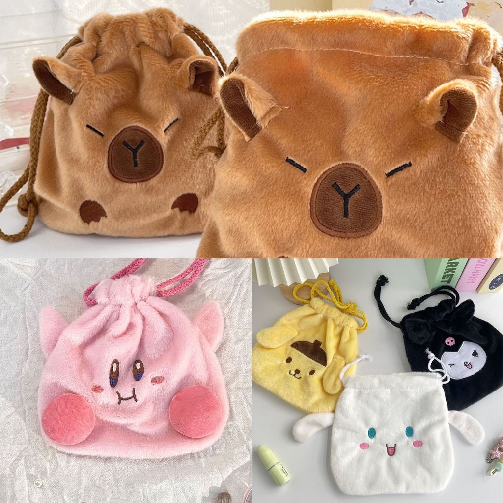 Capybara KIRBY SANRIO cute drawstring pouch | Shopee Malaysia