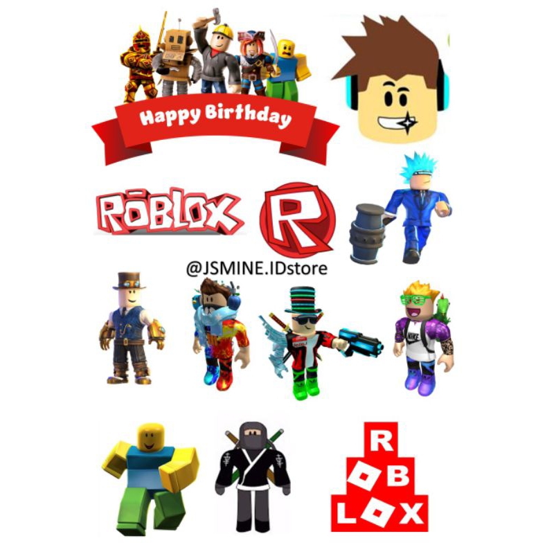 Custom ROBLOX Theme Birthday Cake Topper | Shopee Malaysia
