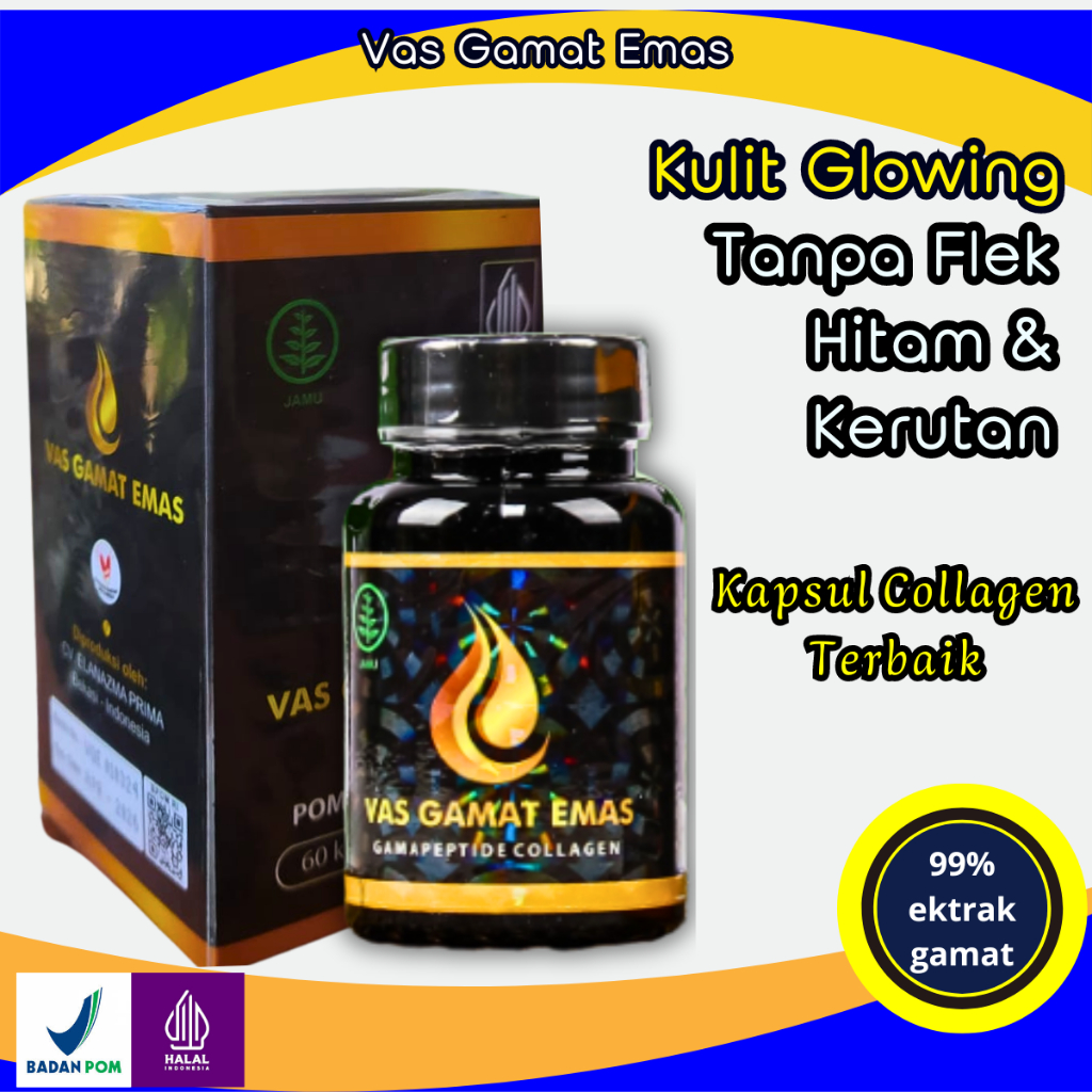 Gamat Emas Vase Collagen Capsules - Permanent Face Body Brightening ...