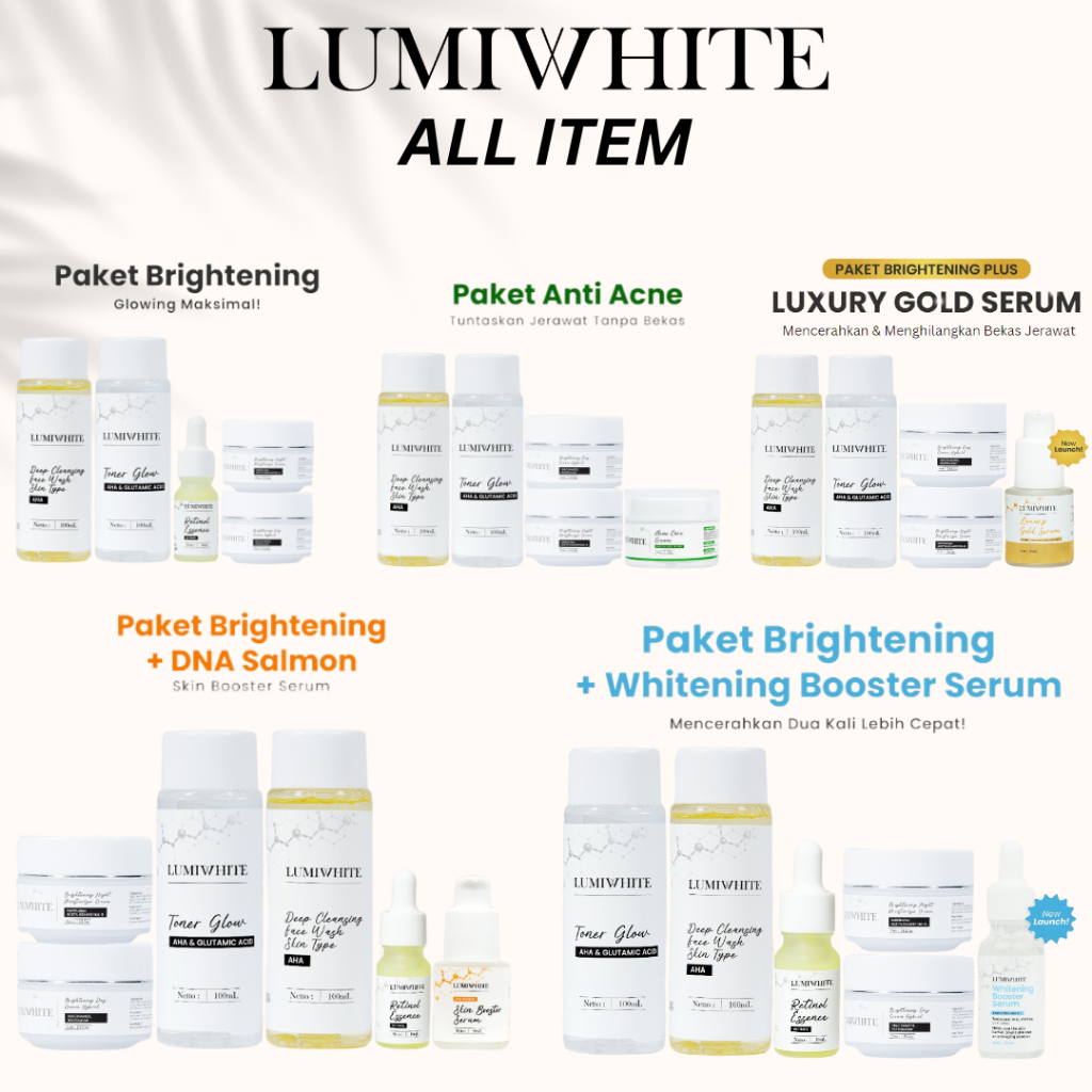 [5in1] Lumiwhite All Item Brightening / Acne / Luxury Gold | Lightens ...