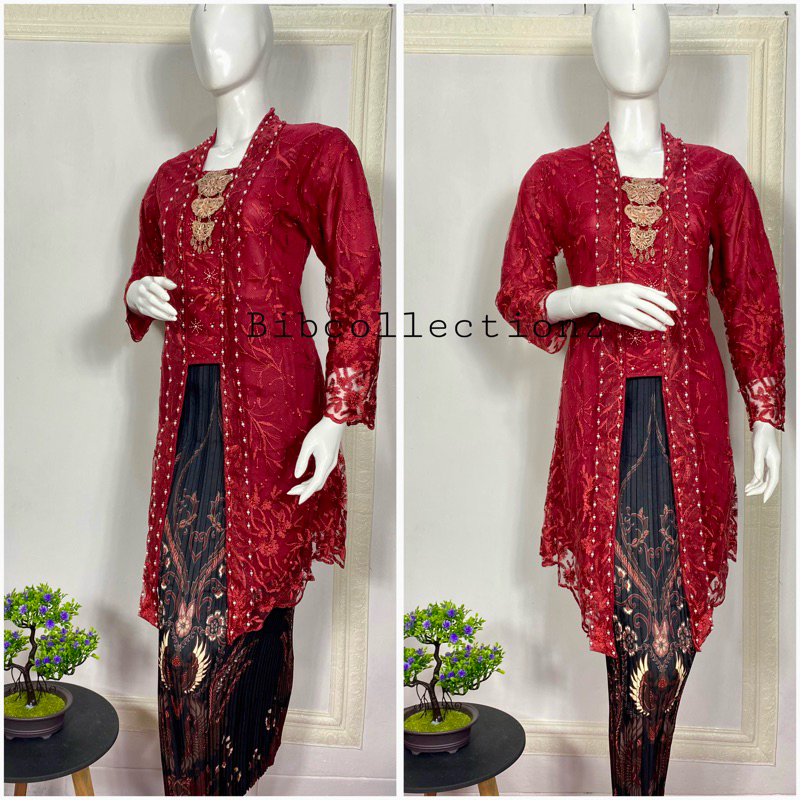 Modern kebaya/tile kebaya/sequin kutubaru kebaya/black kutubaru kebaya ...