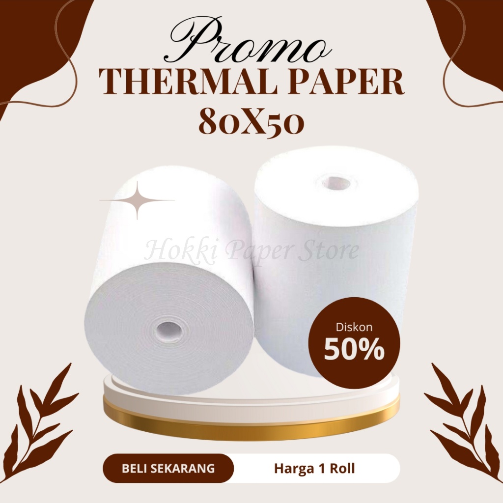 Thermal PAPER CASHIER STRUCK / PPOB PAPER ROLL 80X50 CORELESS TERMAL ...