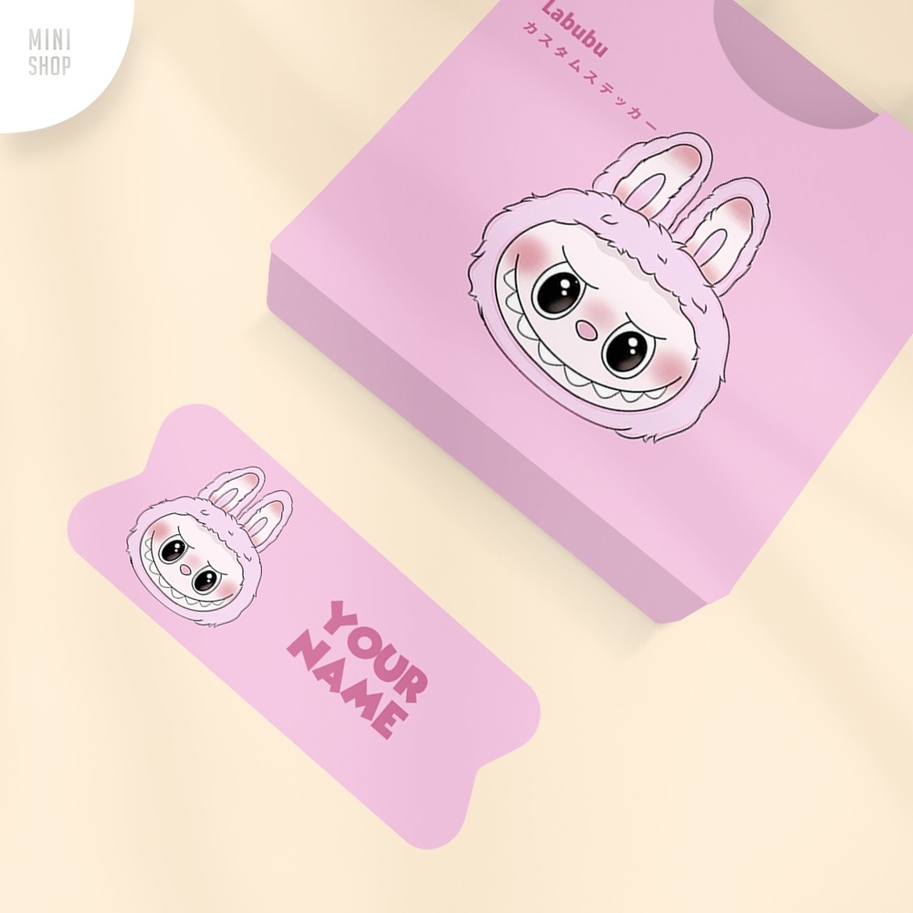 Custom Name Sticker Waterproof Labubu | Shopee Malaysia