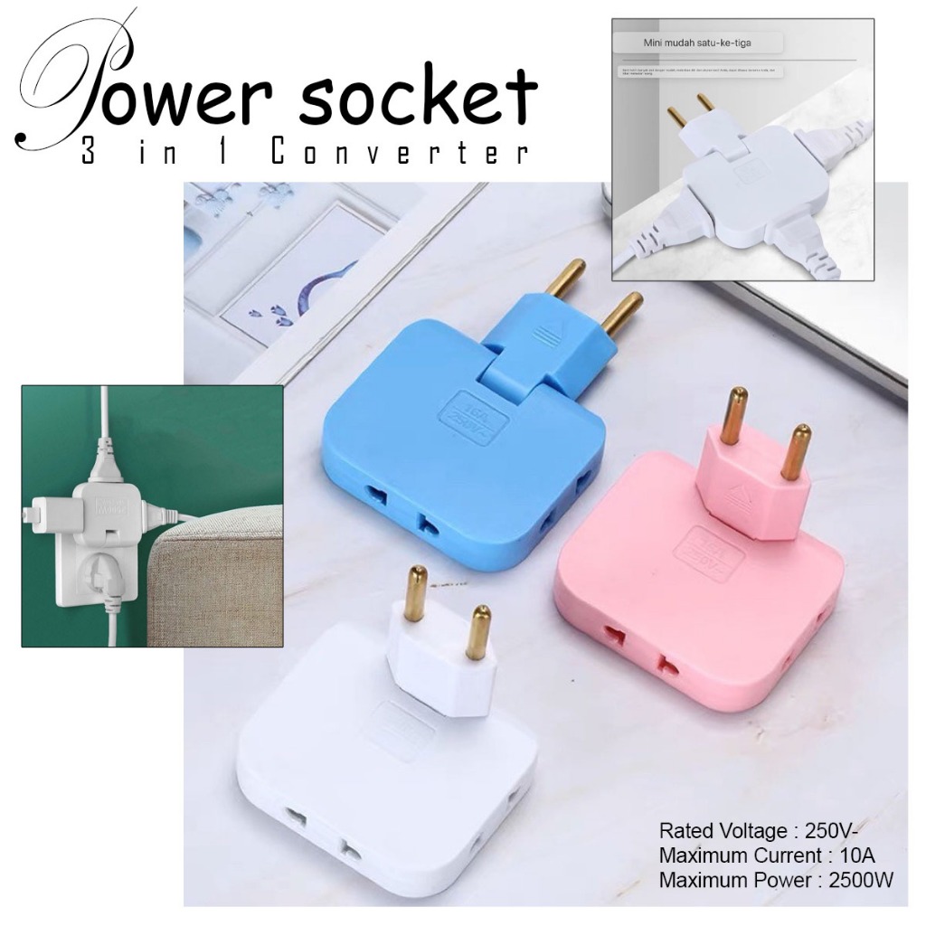Power SOCKET ADAPTER 3 IN 1 CONVERTER | Shopee Malaysia