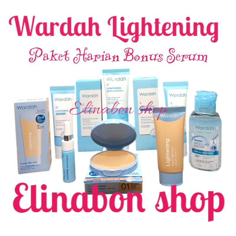 Wardah lightening Daily Cosmetic Package bonus serum (New Packaging ...