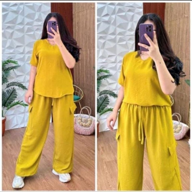 Short SLEEVED CARGO SET // NEWEST ADULT WOMEN'S CARGO SET | Shopee Malaysia