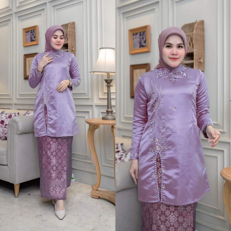 Stelan Baju Kurung / Kebaya Kurung Melayu / Sequin Bridal Tunic / Tunic ...