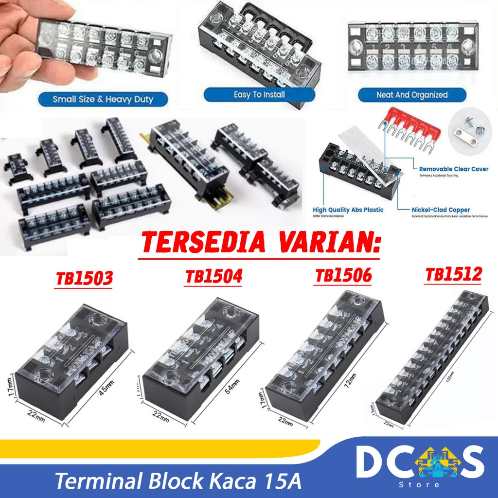 Terminal Block Glass Block 15A TB1503 TB1504 TB1506 TB1512 3P 4P 6P 12P | Shopee Malaysia