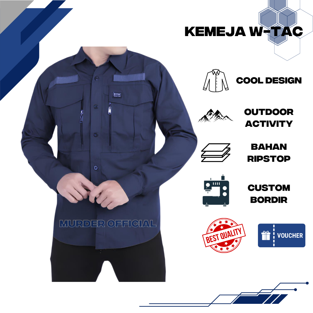 KEMEJA Series - Men's And Women's Long Sleeve Field Tactical Shirt Navy ...