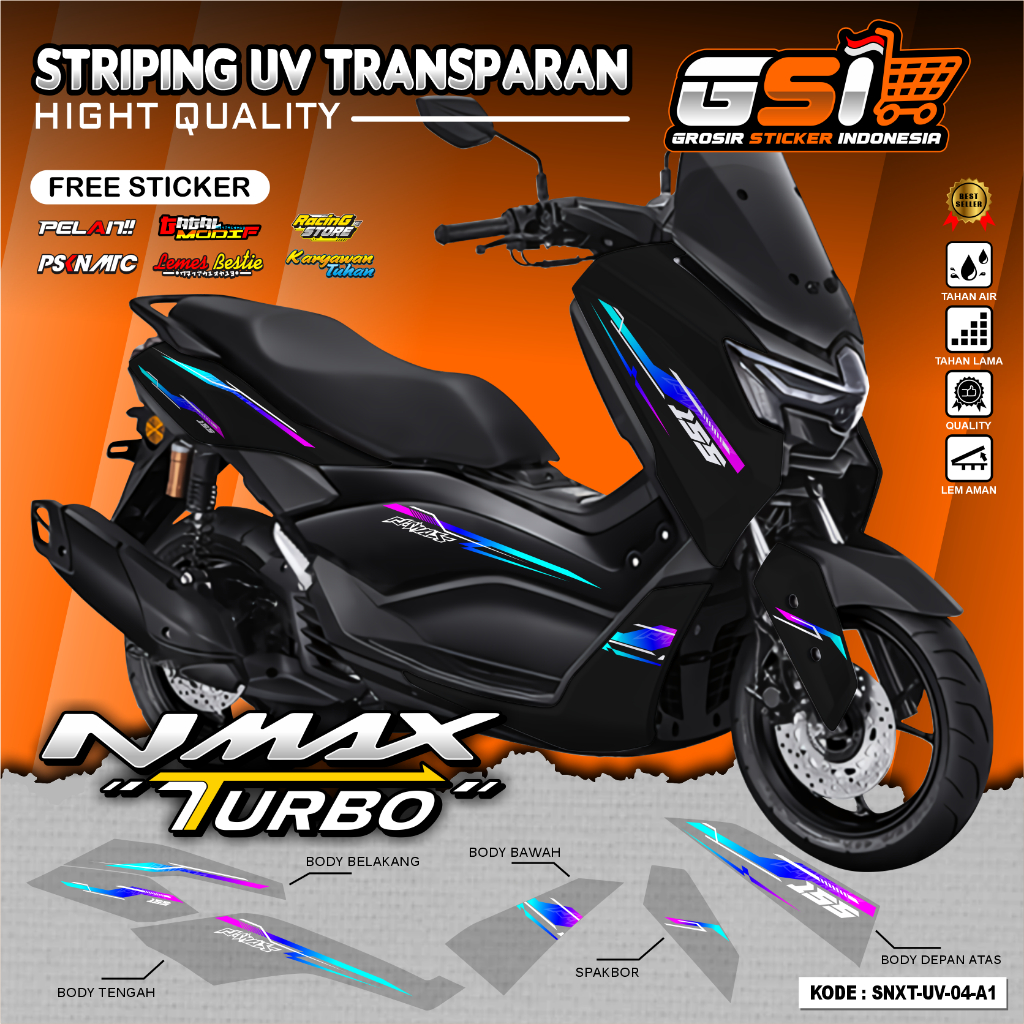 Striping Sticker Transparent NMAX 155 Turbo New 2024 Variation Semifull ...