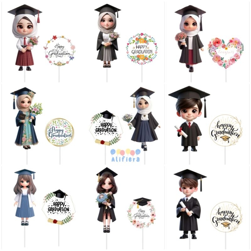 Happy Graduation Cake Topper/Graduation Bouquet Topper/Graduation ...