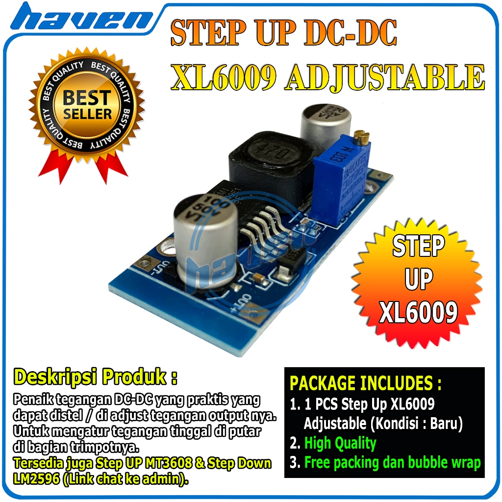 Xl6009 Step Up Only DC-DC 4A Adjustable Module DC XL-6009 / XL6009 ...