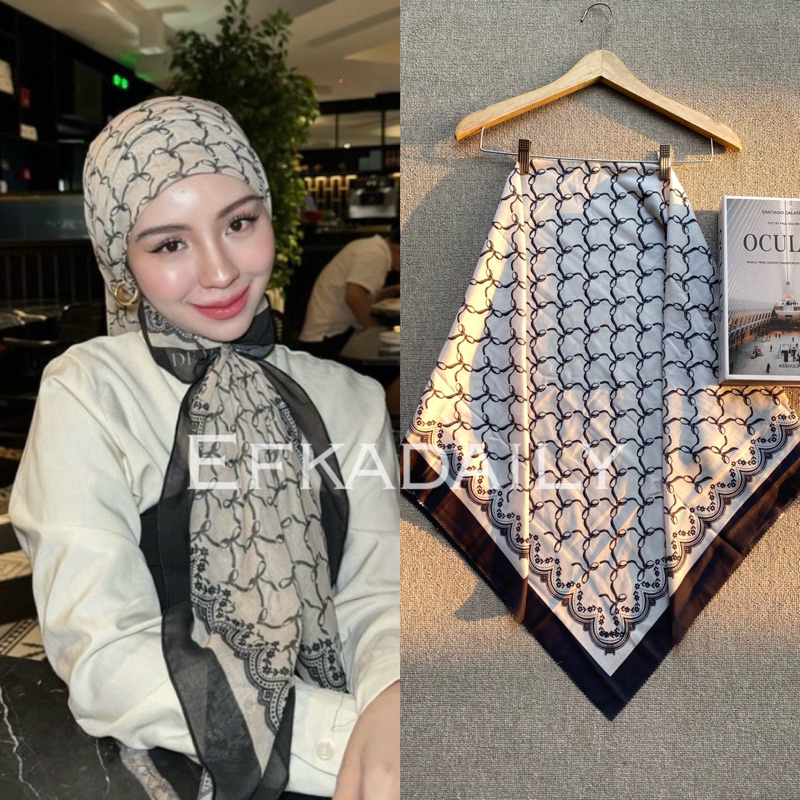 MERAH Latest Hijab Deara Mariposa Rectangular Hijab Voal Motif Jurnay ...