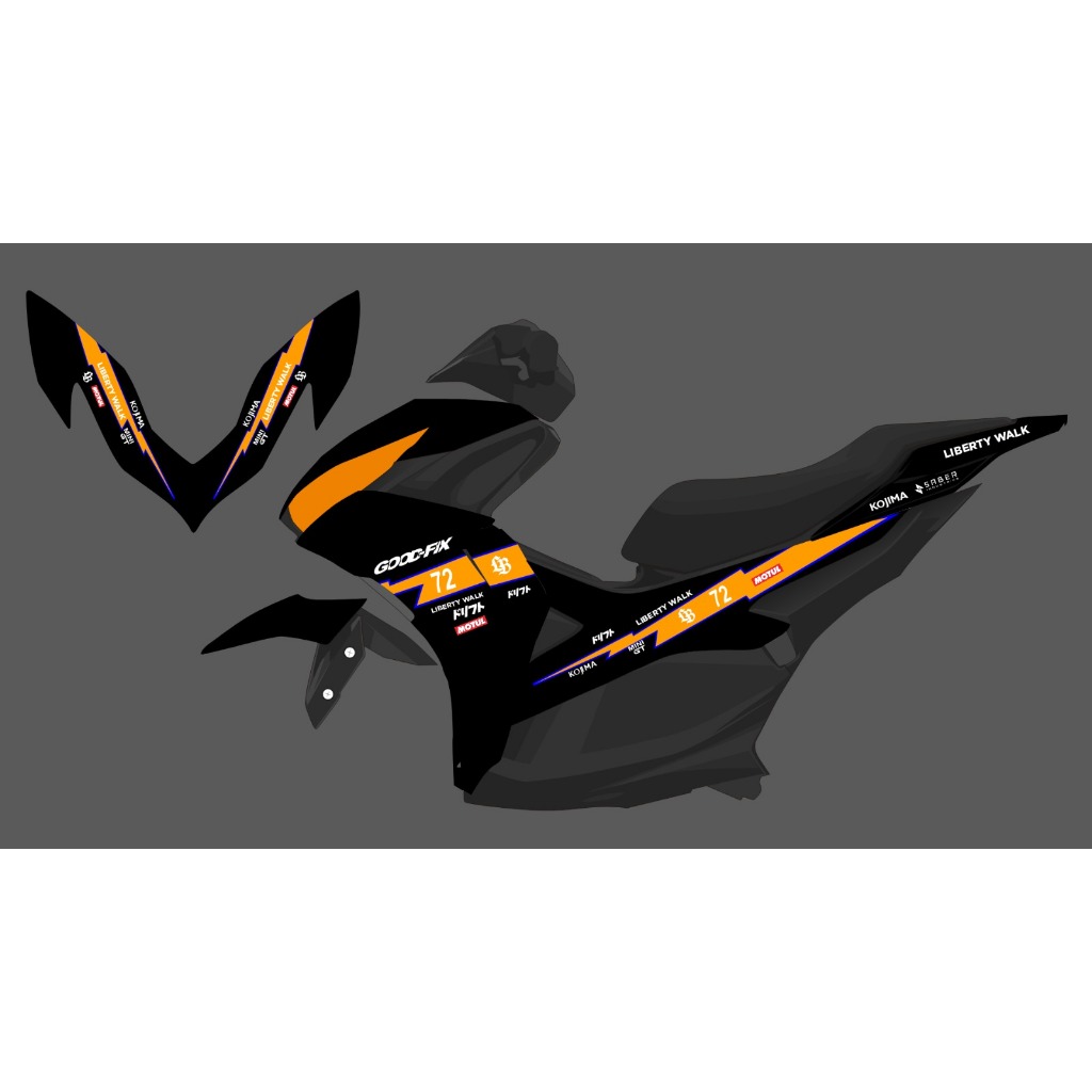 STRIPING STICKER AEROX NEW 155 2021 - 2024 TRANSPARENT POLET CLEAR NVX ...