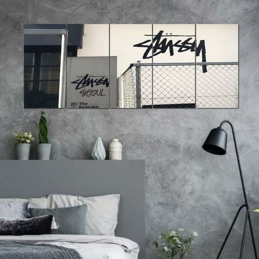 KAYU HIASAN DINDING Room wall display and decoration Stussy brand ...