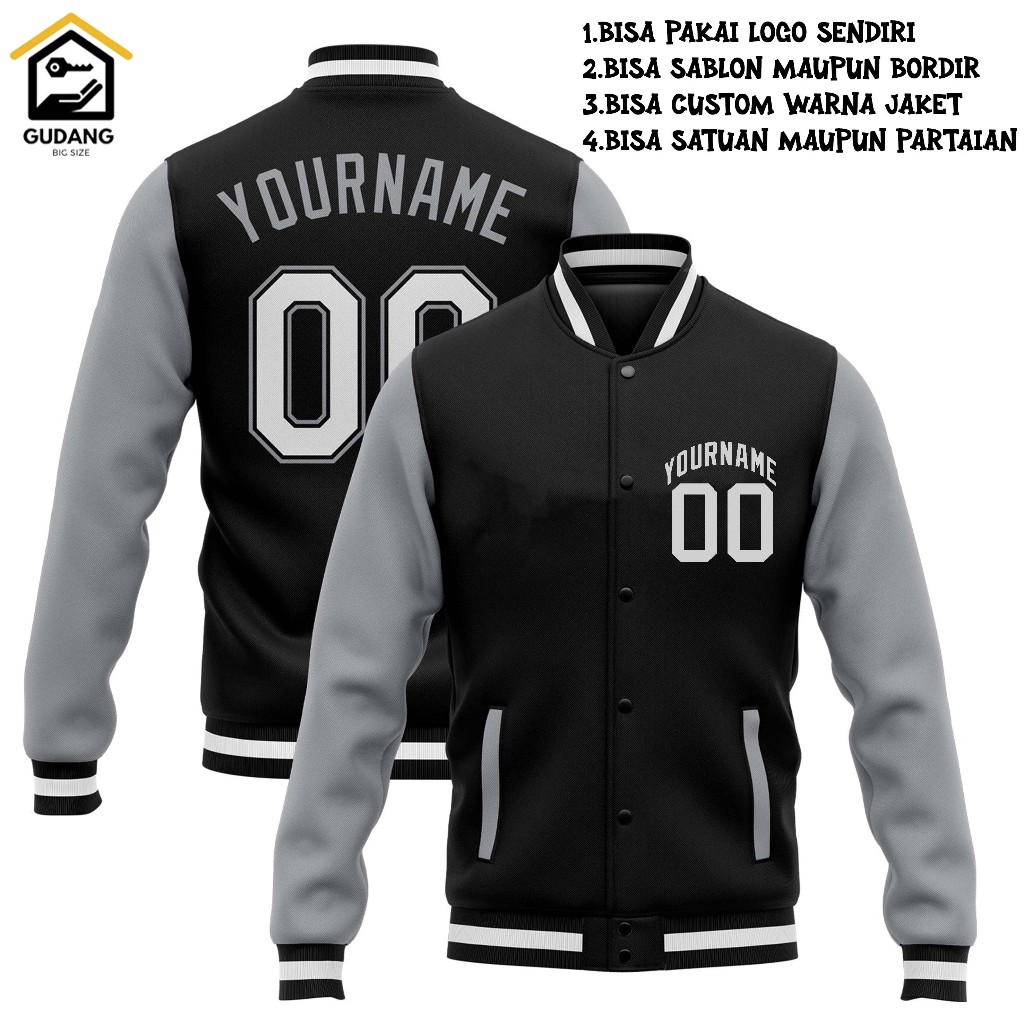 HITAM Varsity BOMBER Jacket CUSTOM Front Back. VARSITY Jacket CUSTOM S ...