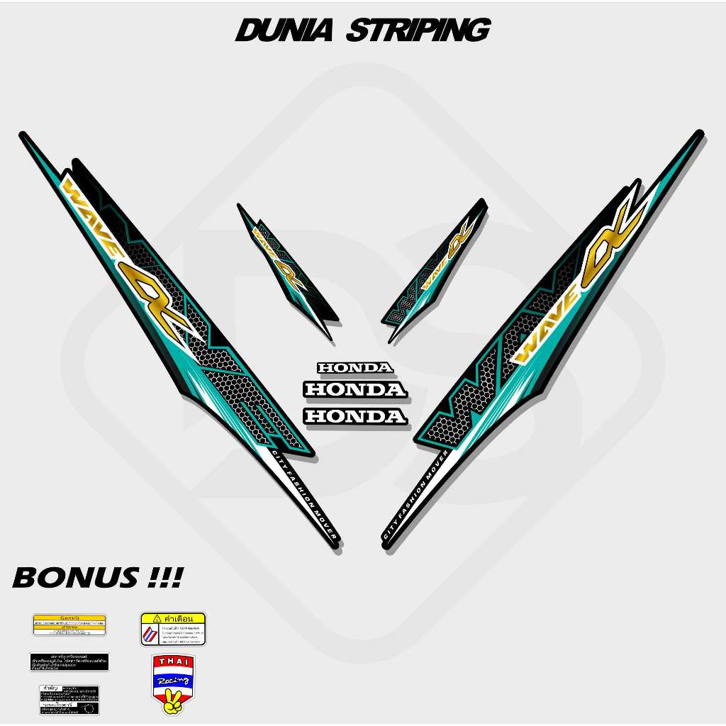 HITAM Striping STICKER STOCK DECAL STICKER HONDA SUPRA FIT NEW/WAVE LX ...
