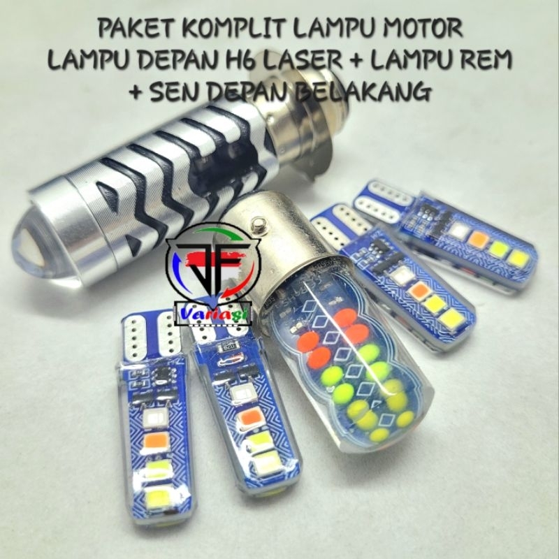MATA PUTIH Complete Package Of Motorcycle Lights (H6 Laser White Yellow ...