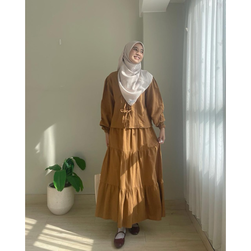 Sora Set/ Korean Oneset/ Oneset linen/ linen skirt | Shopee Malaysia