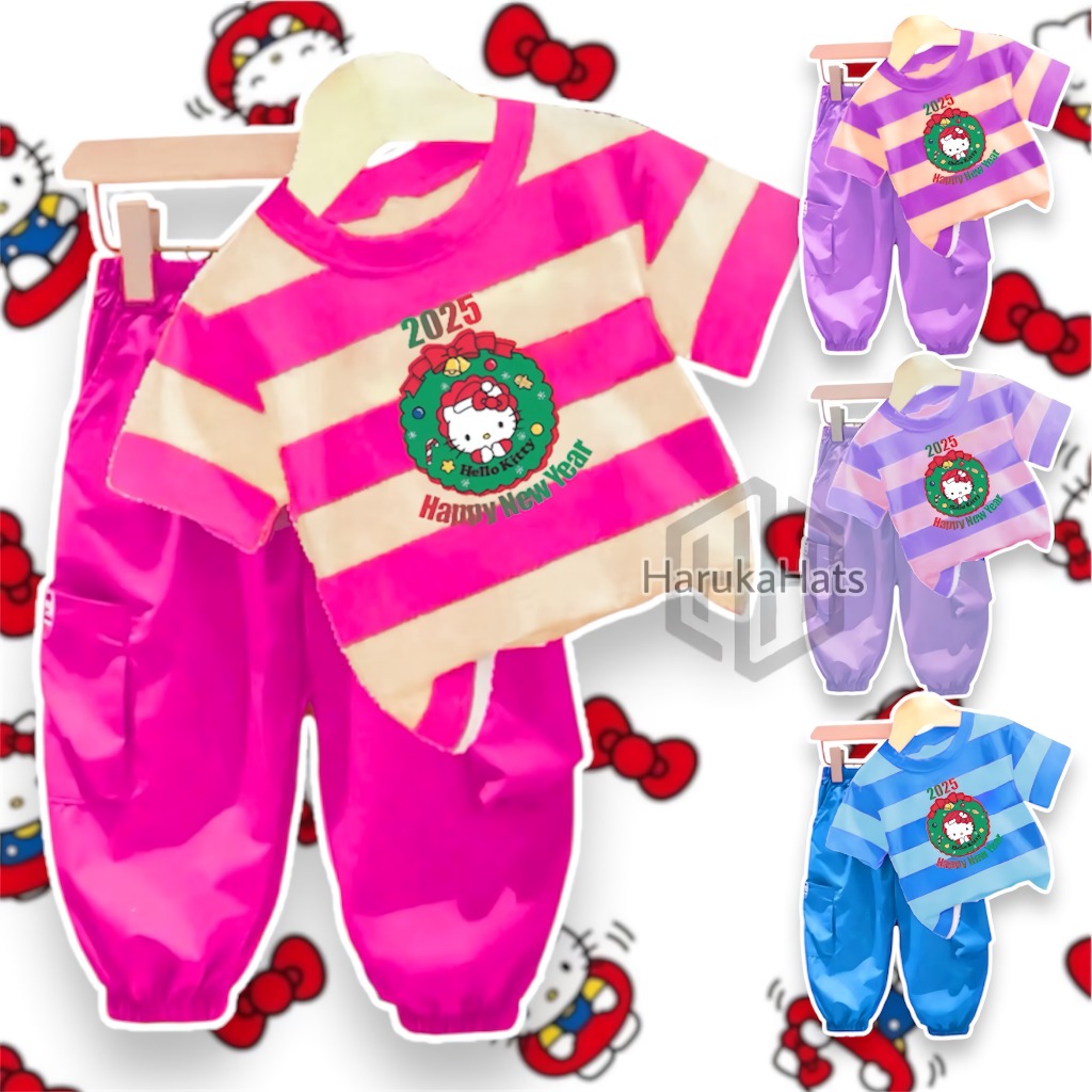 Girls' clothes 1-5 years old hello Kitty Happy new year 2025 motif ...