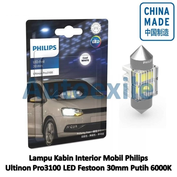 Philips LED Festoon 30mm 12V SV8.5 Fest 30 mm Feston Original All Color ...