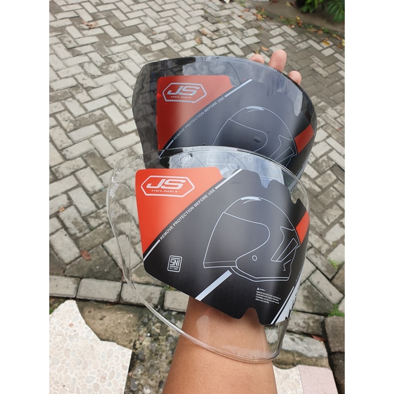 HITAM Genuine js armor helmet visor, clear, clear and black, smoke visor helmet, jsarmor ...