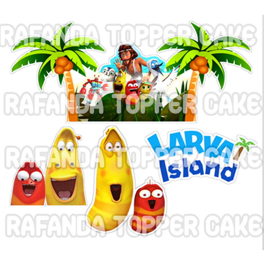 Tahn larva Birthday Cake Topper tahn larva Birthday Sponge | Shopee ...