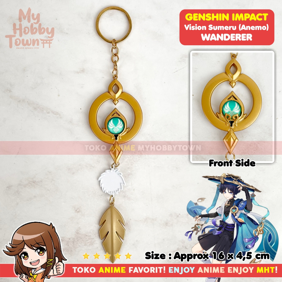 GANTUNGAN Vision Genshin Impact Sumeru Anemo Wanderererer Keychain ...