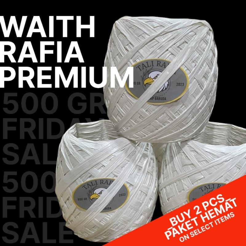 PUTIH White Raffia Rope 500 grams | White Plastic Rope / super quality ...