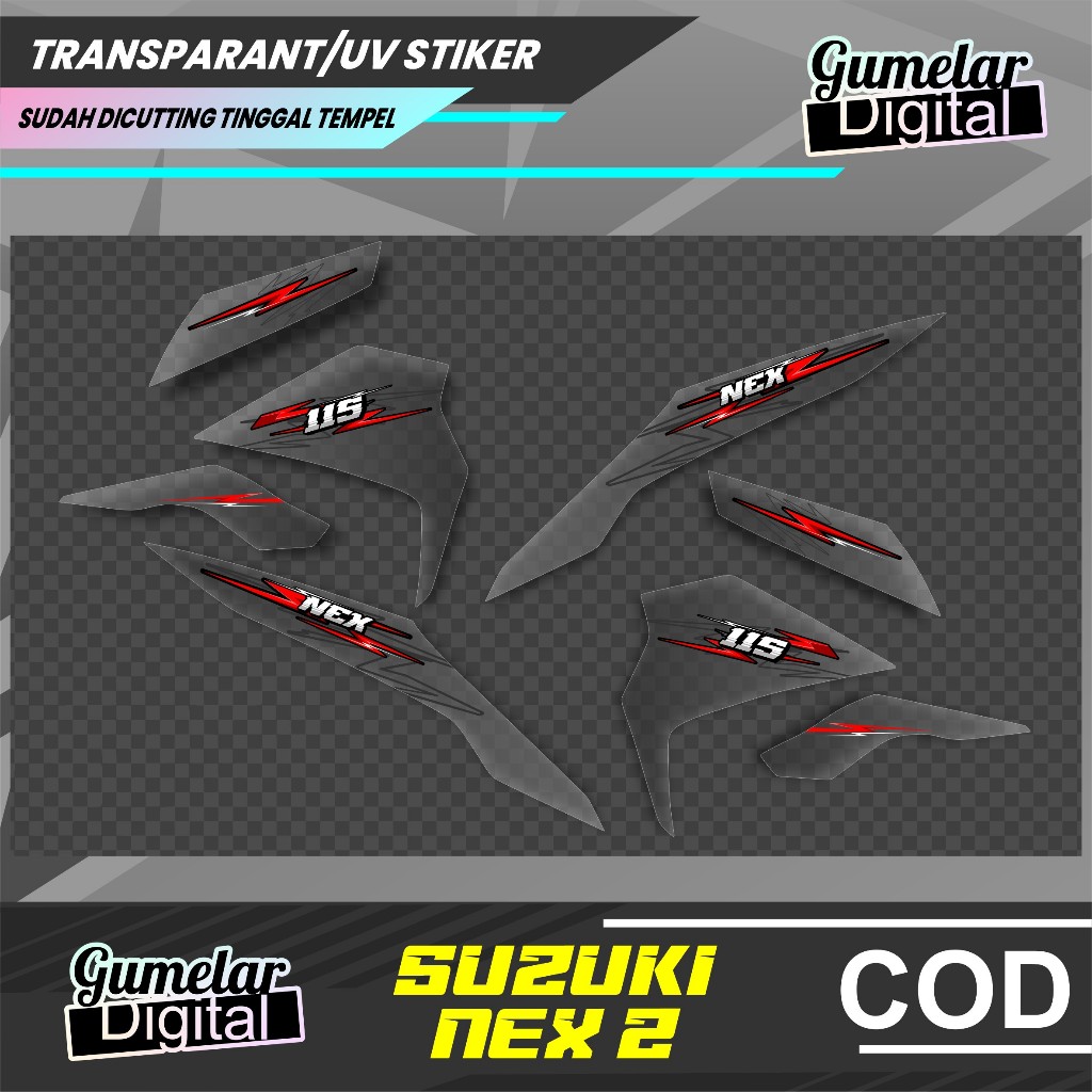 Transparent STRIPING UV CLEAR Simple SUZUKI NEX 2 Lightning Simple Cool ...