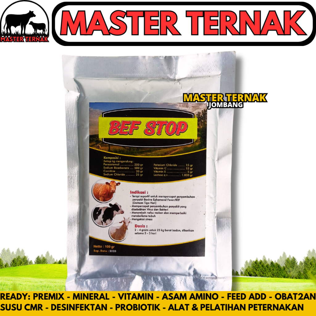 Bef STOP 100 GRAM - Medication for typhus and fever for cattle, goats ...