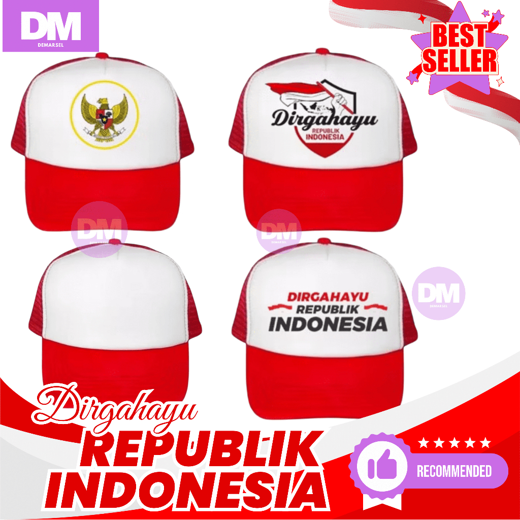 MERAH PUTIH Red and white hat Dirgahayu logi hat carnival hat ...