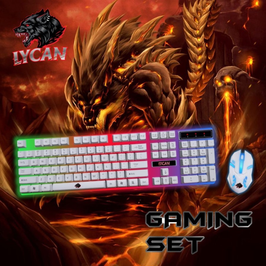 LYCAN EAGLE MARK LED LIGHT GAMING MOUSE KEYBOARD SET / COMBO | Shopee ...