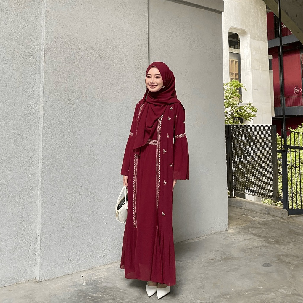 HITAM Safwa Abaya Teenage Aesthetic/D Abaya/Gamis Abaya 2 Layer/Dress ...