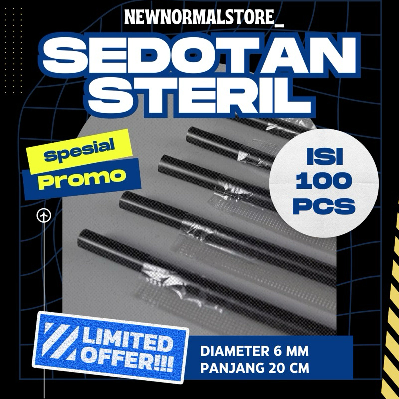 HITAM 100 Pcs Jumbo Sterile Straws for Iced Tea / Black Plastic Straws ...