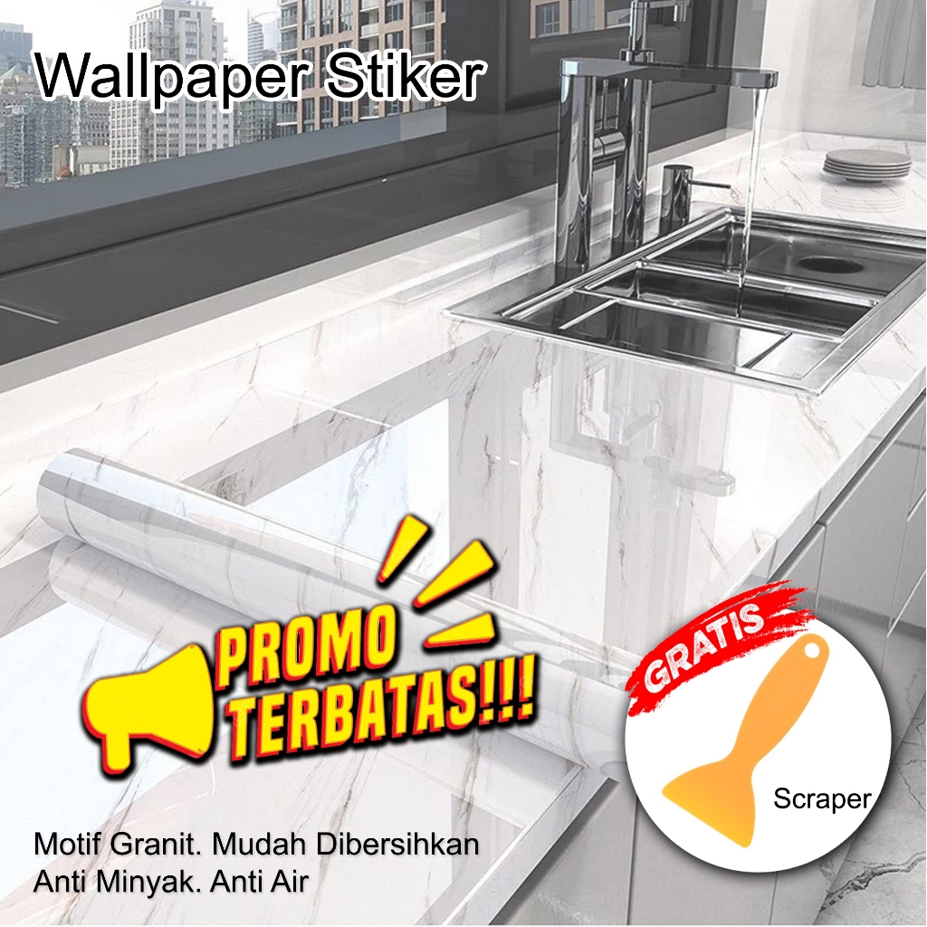 Marble Wall Sticker Wallpaper Kitchen Cupboard Decoration | Shopee Malaysia