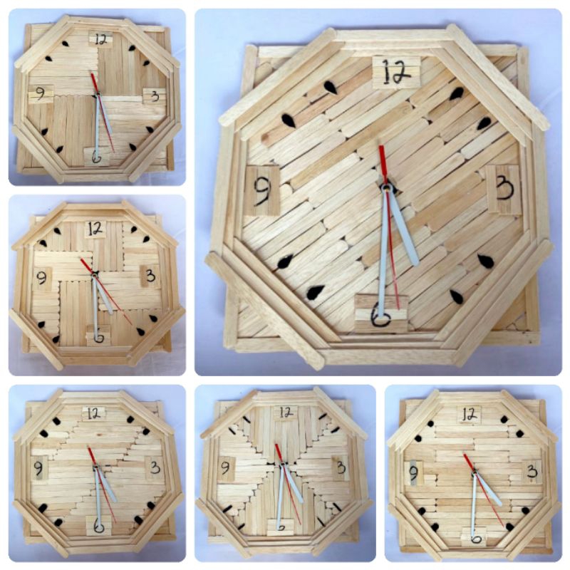 Cute Living Room Aesthetic Wall Clock Made from Handicraft Ice Cream ...