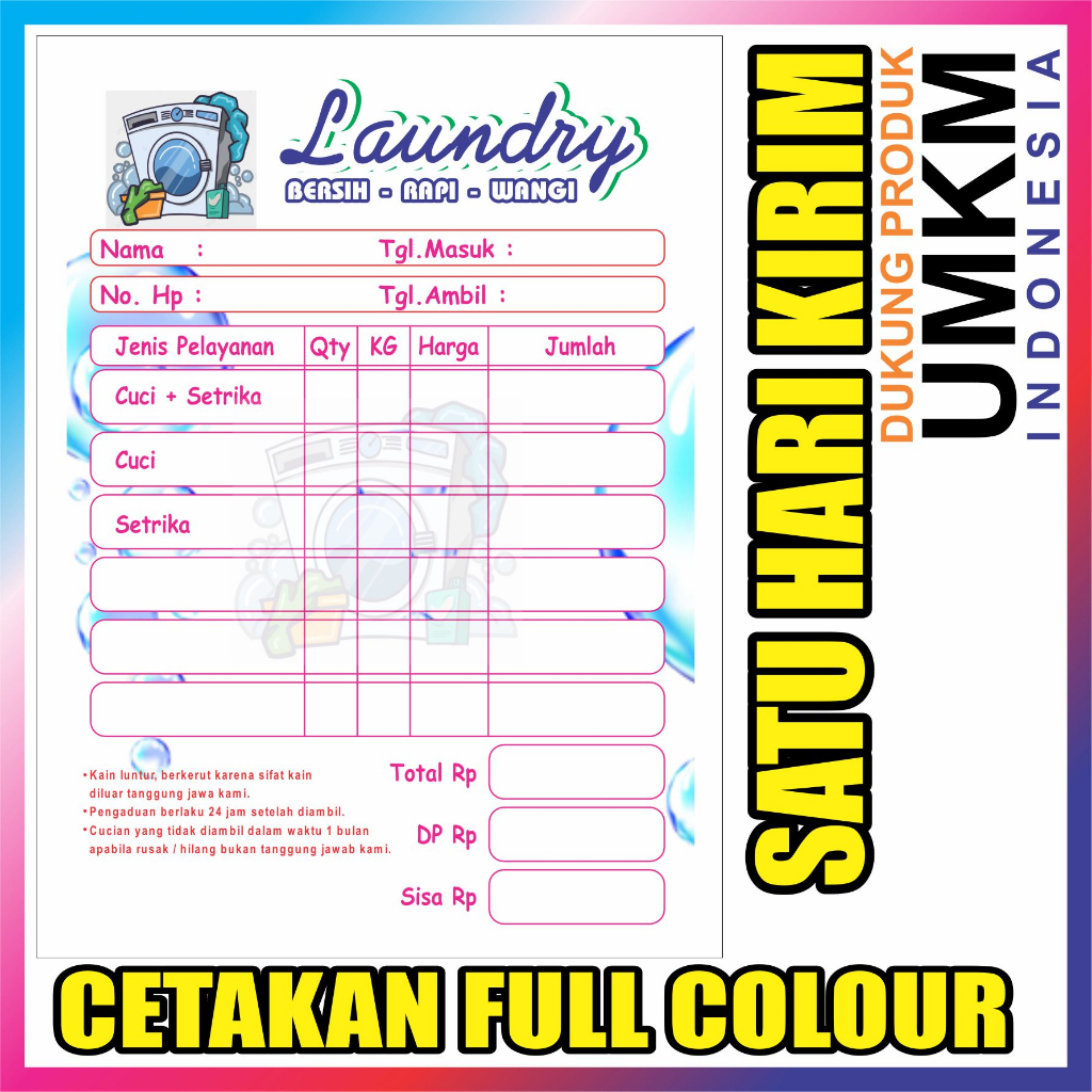 PUTIH NCR LAUNDRY NOTE 2PLY SMALL / NCR CASH NOTES WHITE PINK | Shopee ...